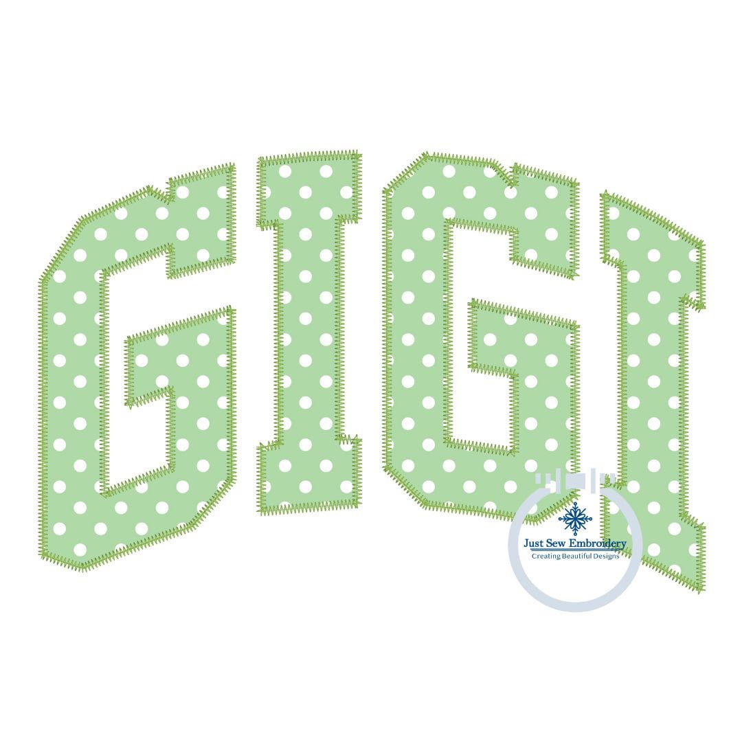 GIGI Arched Zigzag Applique Embroidery Machine Design Mother's Day Gift ...