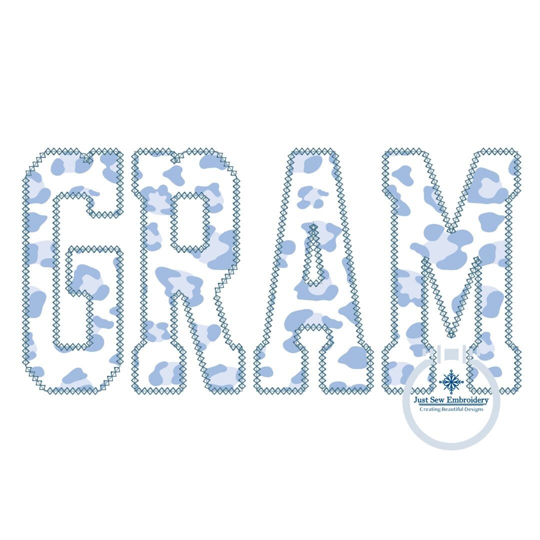 GRAM Diamond Edge Applique Embroidery Design Four Sizes 5x7, 8x8, 6x10 ...