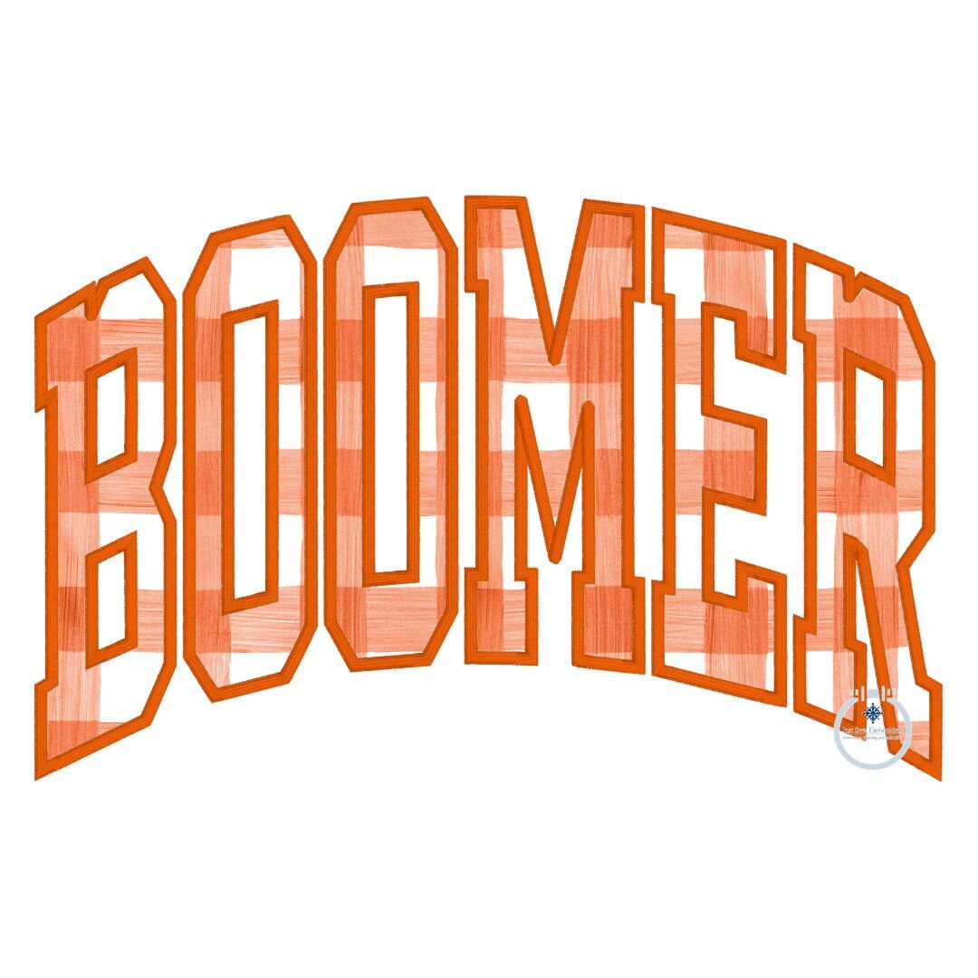 BOOMER Arched Satin Applique Embroidery Design Four Sizes 5x7 - Etsy