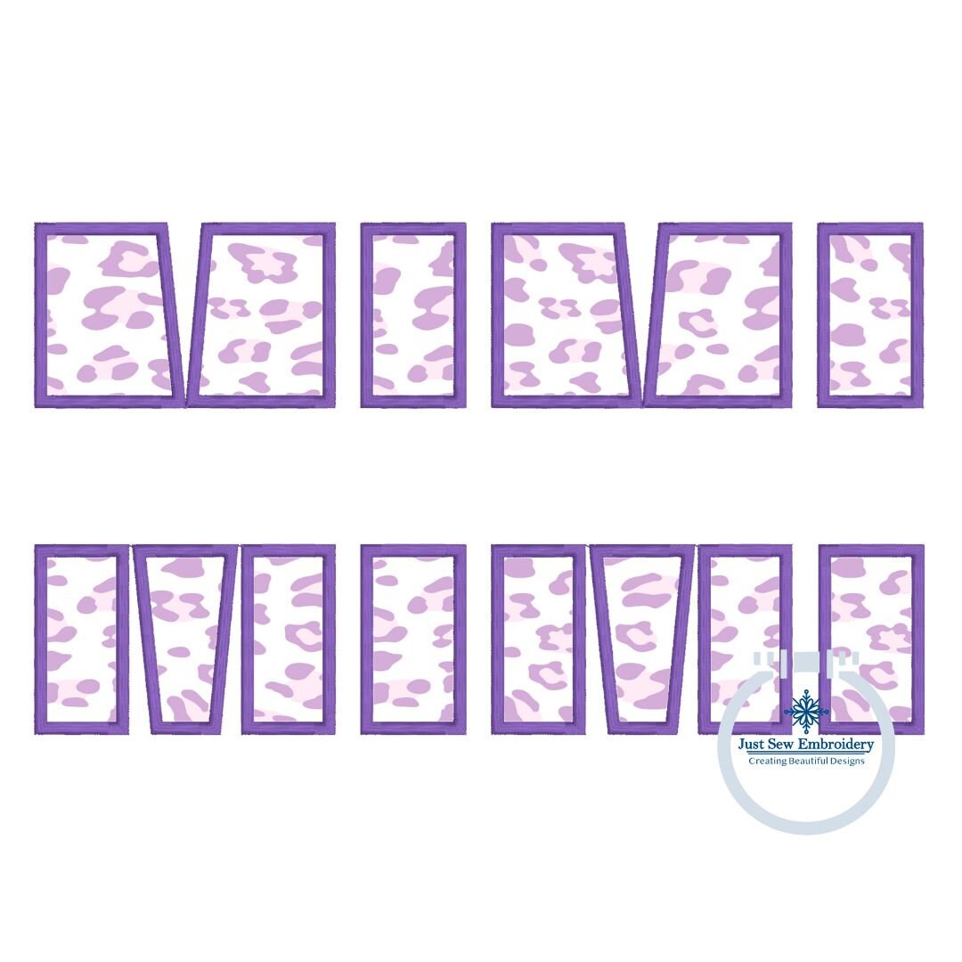 MIMI Split Applique Embroidery Design Satin Edge Stitch Five Sizes ...