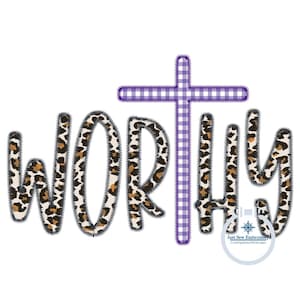 Worthy Cross Applique Embroidery Design Zigzag Stitch Christian Easter ...