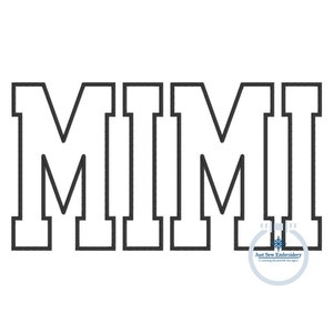 MIMI Applique Embroidery Design Four Sizes Grandma Mother's Day Gift ...