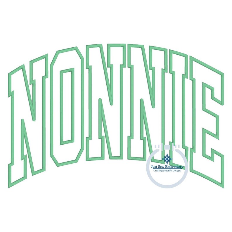 NONNIE Arched Satin Applique Embroidery Design Five Sizes 5x7, 8x8 ...
