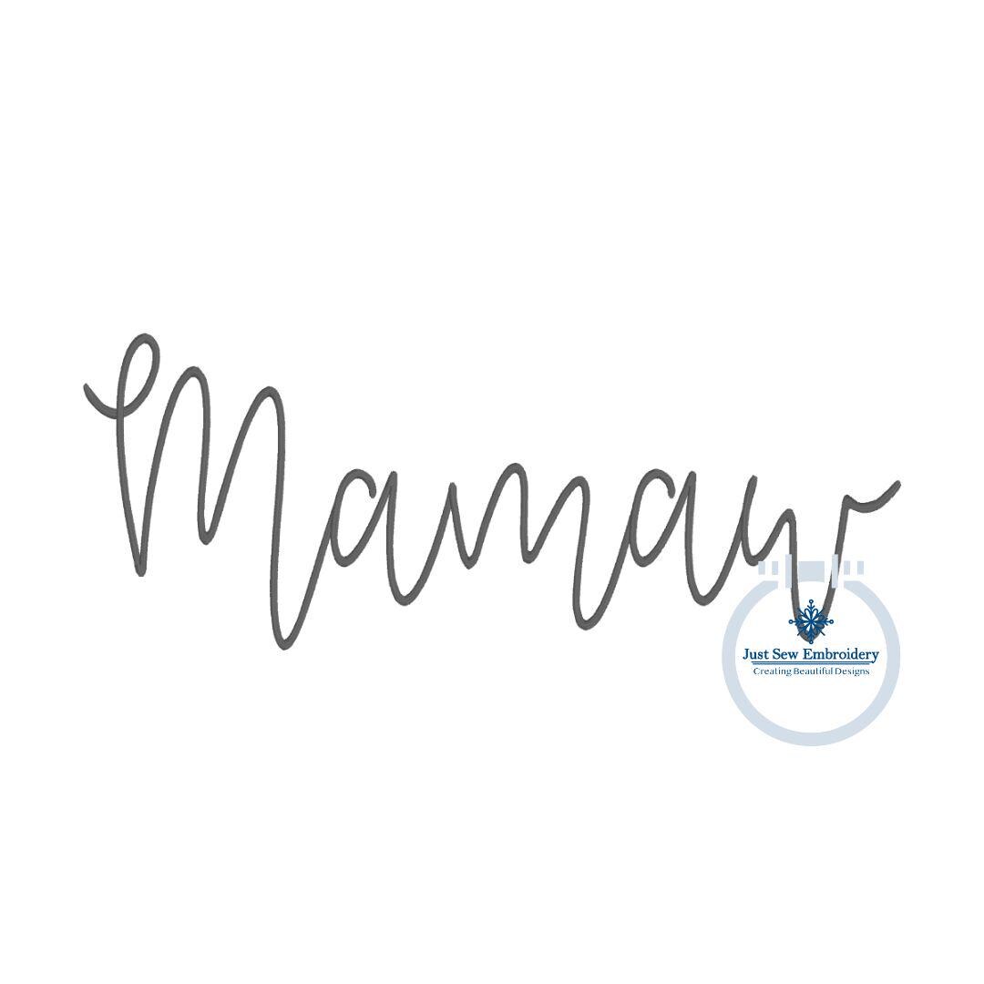 Mamaw Script Embroidery Design Satin Stitch - Etsy