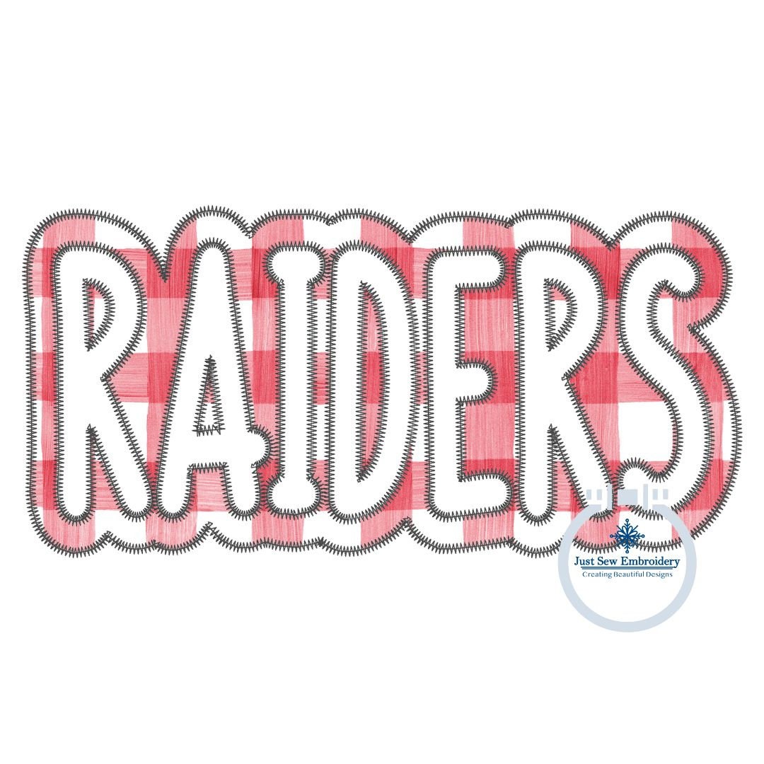Raiders Applique Embroidery Two Layer Zigzag Edge Design Four Sizes 5x7 ...