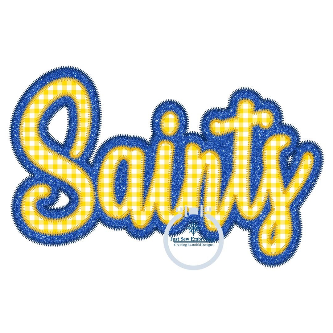 SAINTS Double Zigzag Applique Embroidery Design Script Five Sizes 5x7 ...