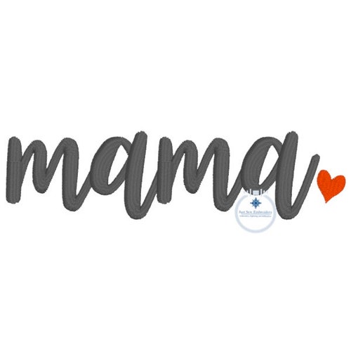 Mama Embroidery Design Heart Script Mom Mother Machine - Etsy