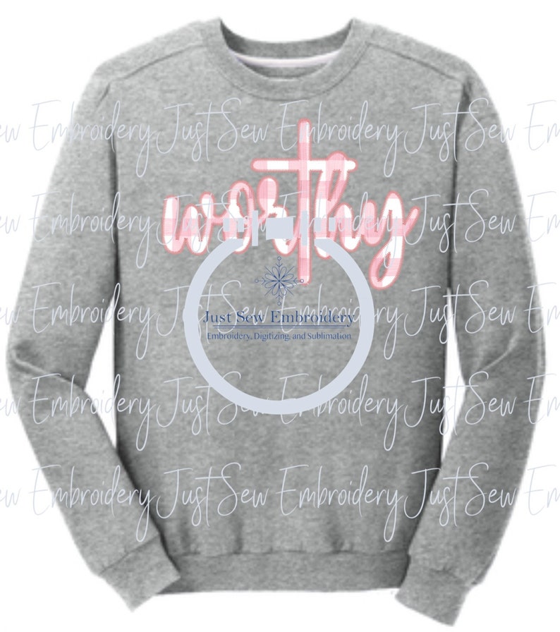 Worthy Cross Applique Embroidery Design Zigzag Stitch - Etsy
