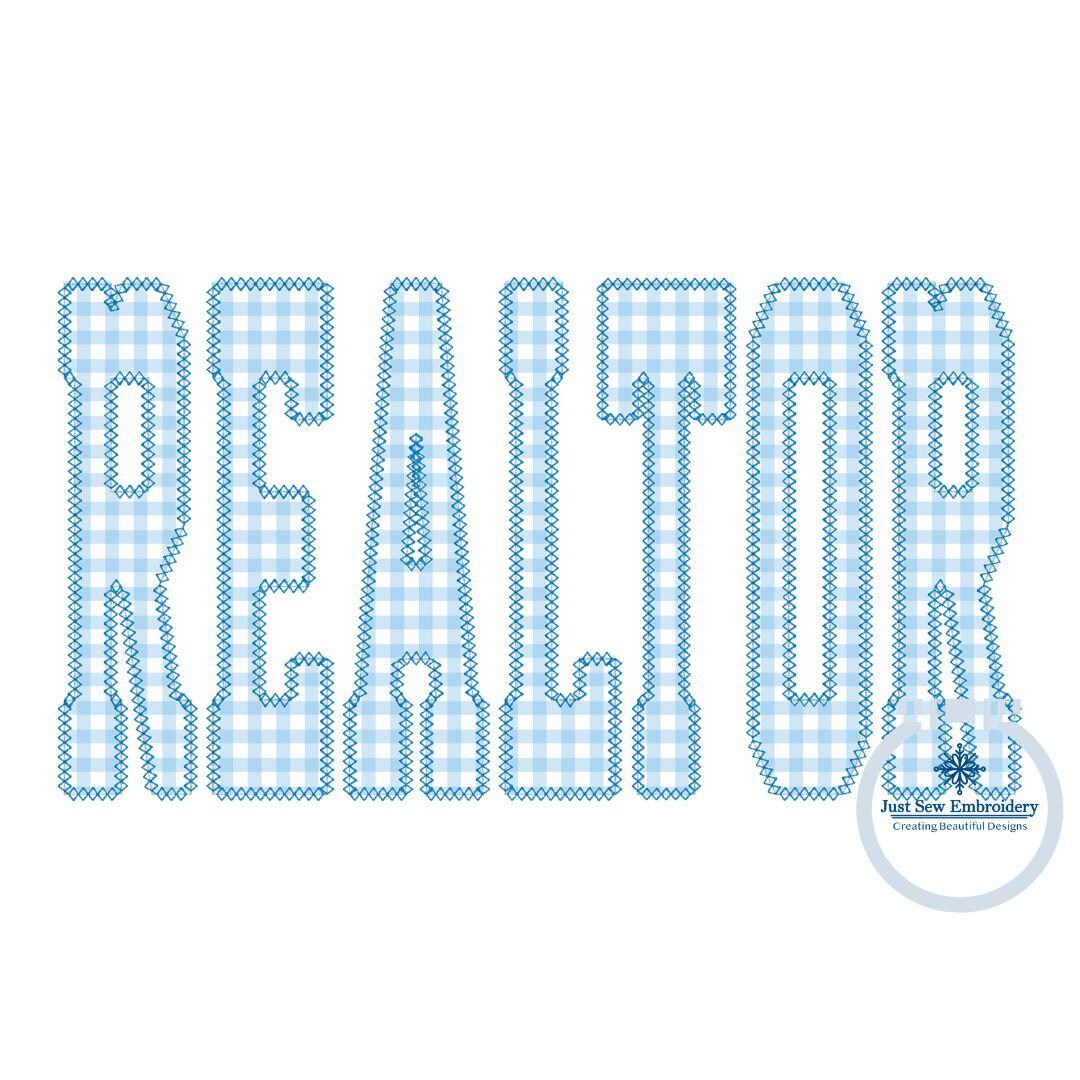 Realtor Applique Embroidery Diamond Edge Design Six Sizes 5x7, 8x8, 9x9 ...
