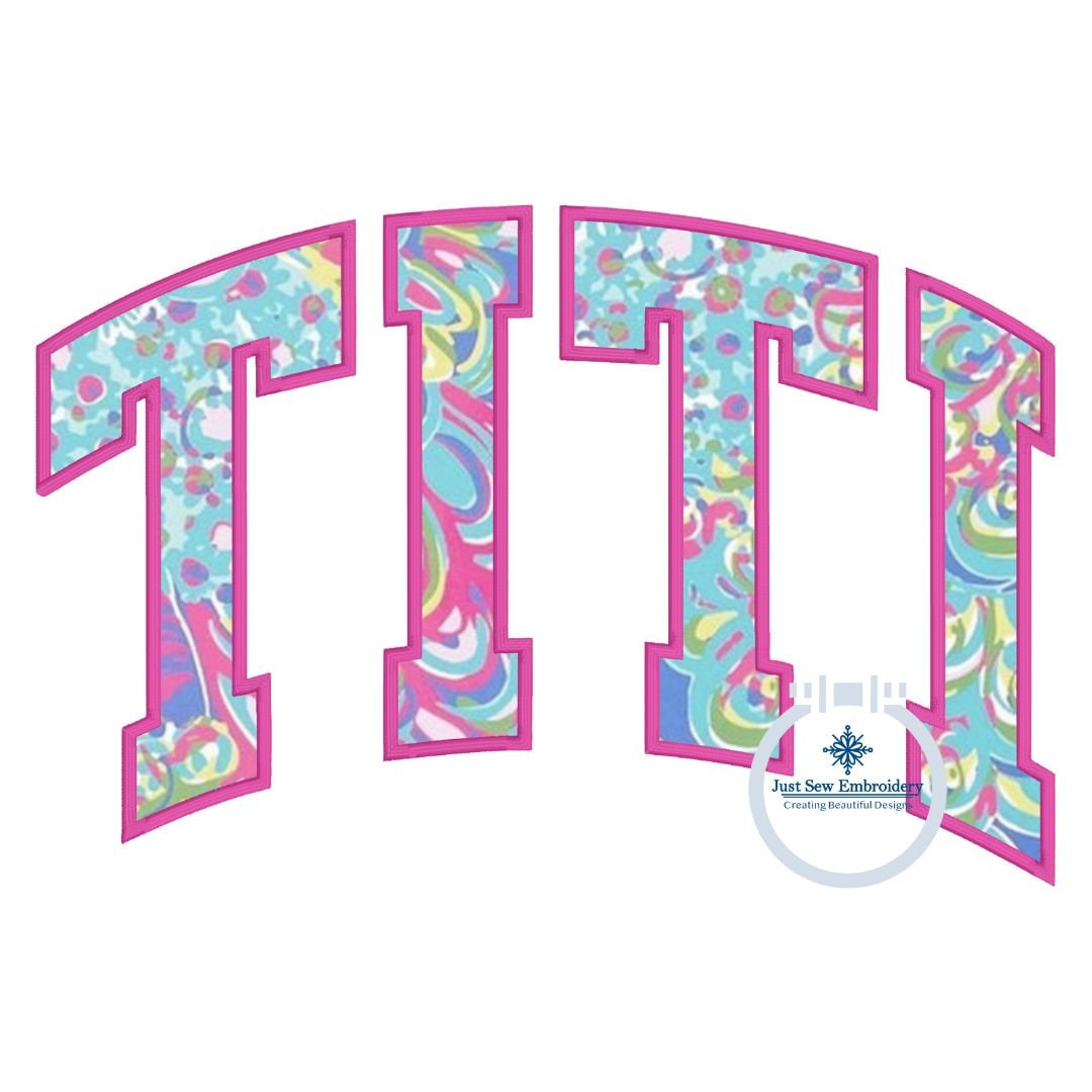 TITI Arched Satin Applique Embroidery Machine Design Five Sizes 5x7 ...