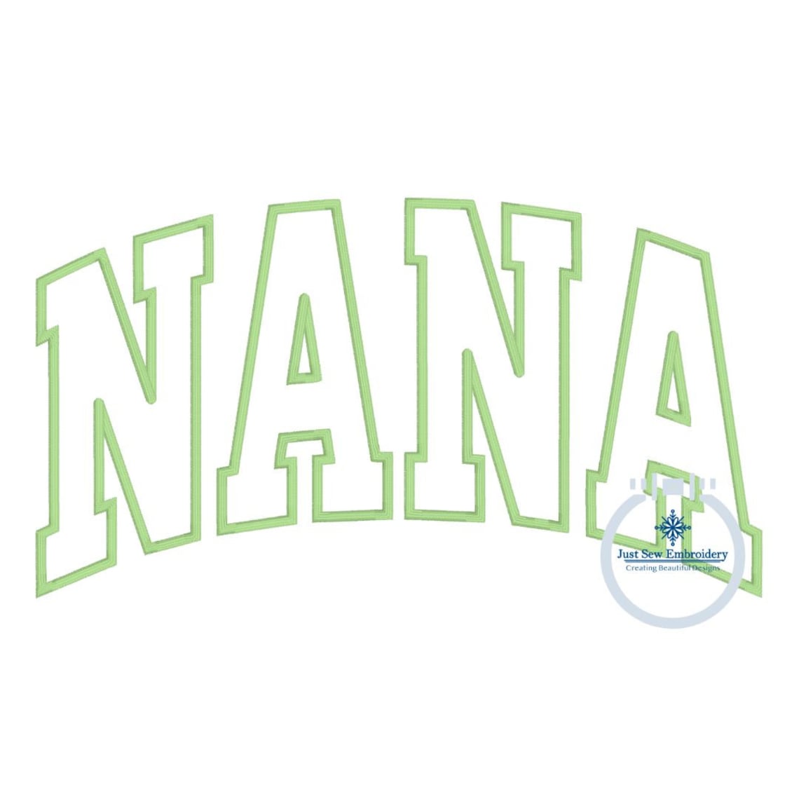 NANA Arched Applique Embroidery Design Satin Stitch Four Sizes - Etsy