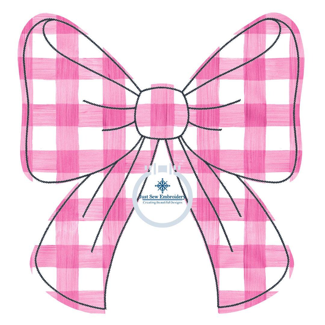 Side Bow Applique Embroidery Design Quick Stem Stitch Edge Seven Sizes ...