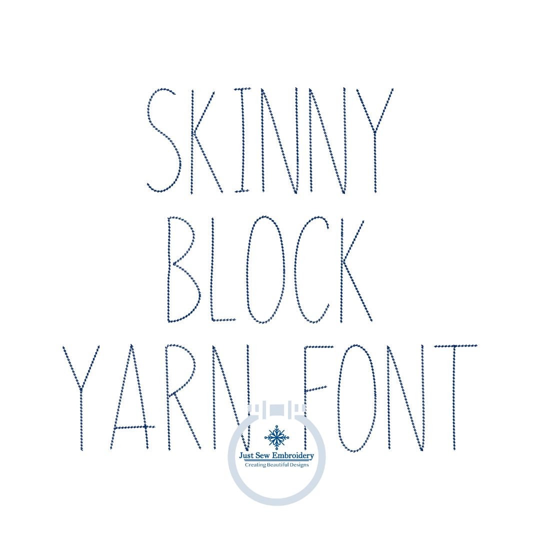 Chenille Yarn Skinny Block Font Applique Embroidery Six Sizes 3, 4, 5 ...