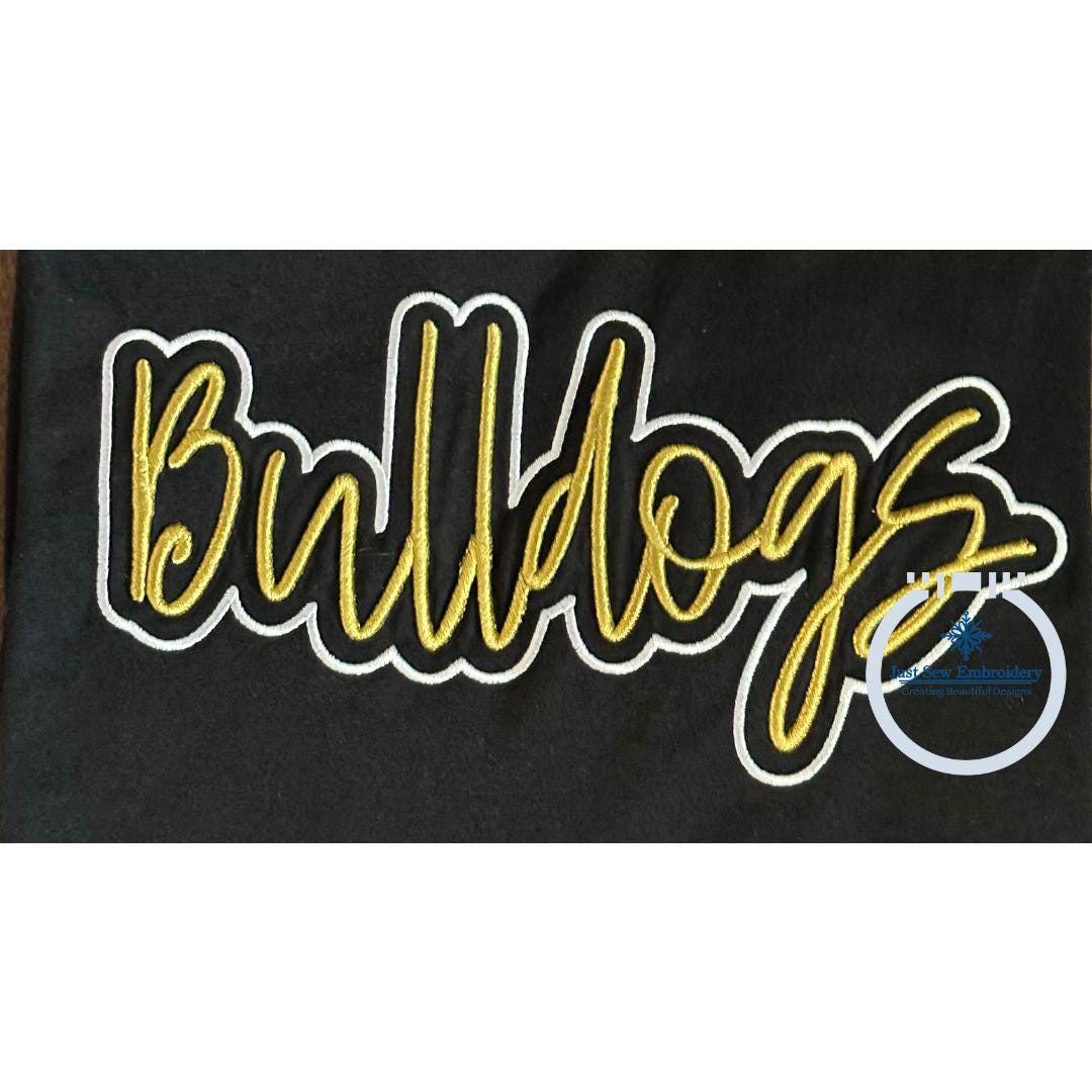 Bulldogs Puff 3D Foam Satin Outline Embroidery Design Five Sizes 5x7 ...