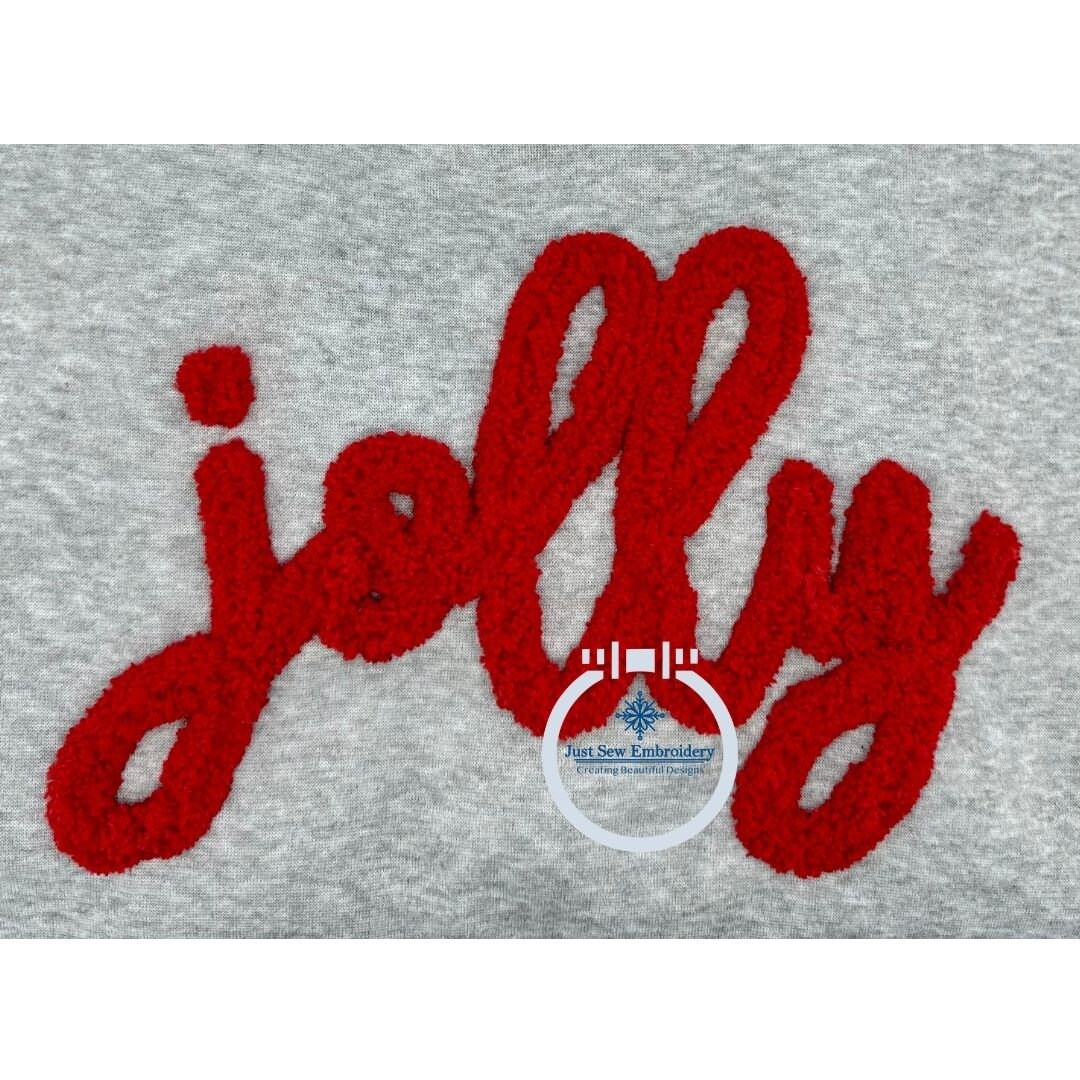 Jolly Chenille Yarn Applique Embroidery Machine Design Christmas Five Sizes 5x7, 8x8, 6x10, 7x12 ...