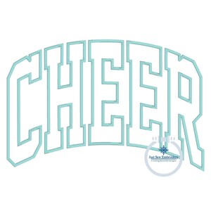 Cheer Arched Applique Embroidery Design Satin Stitch Edge Five Sizes ...