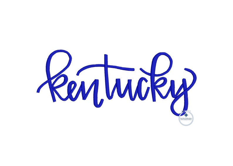 Kentucky Embroidered Script Satin Stitch Two Sizes 4x4 Hoop - Etsy