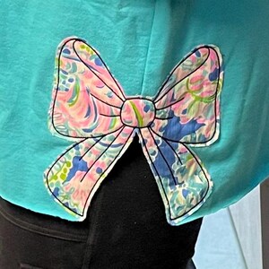 Side Bow Applique Embroidery Design Quick Stem Stitch Edge Seven Sizes ...