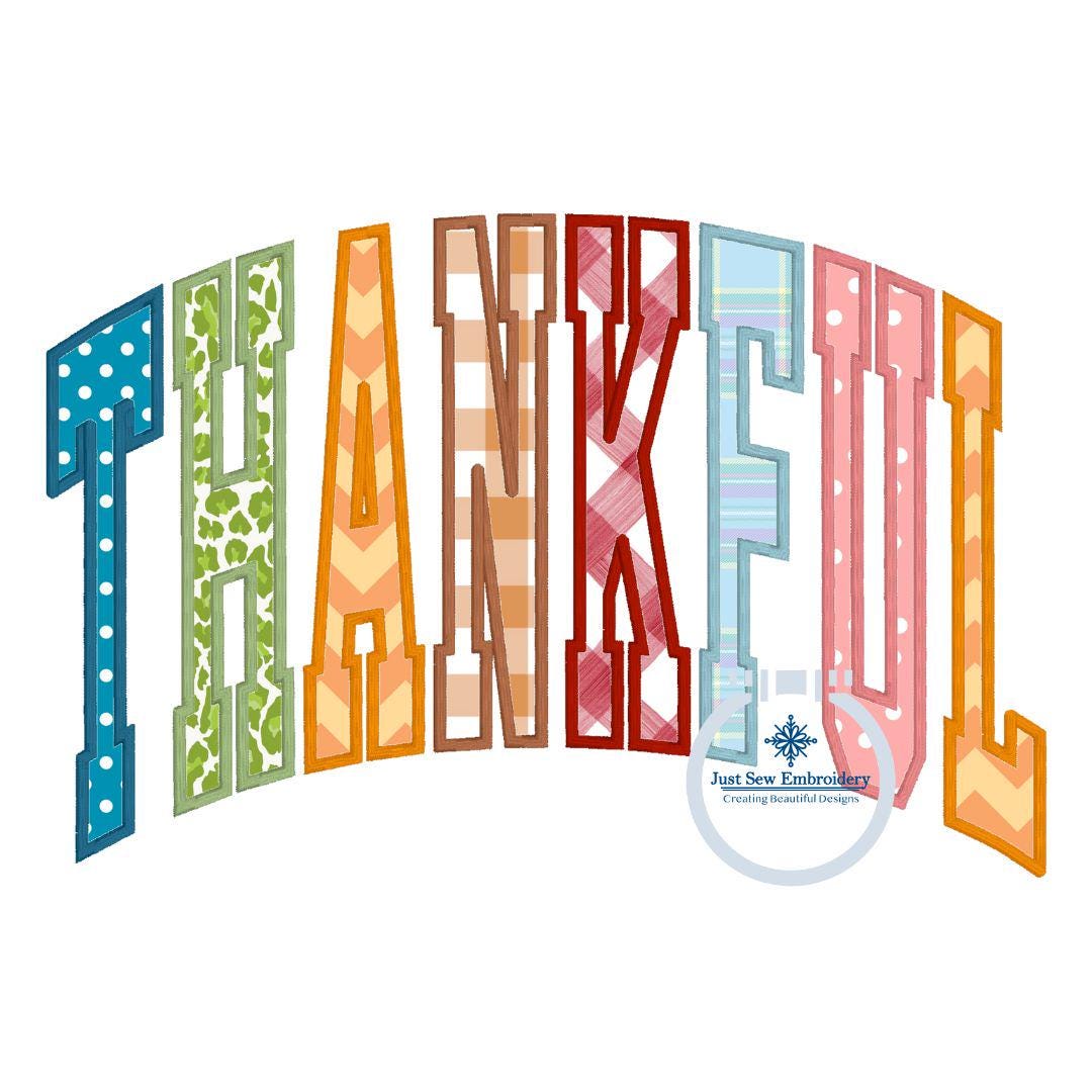 Thankful Multi Arched Applique Machine Embroidery Design With Satin ...