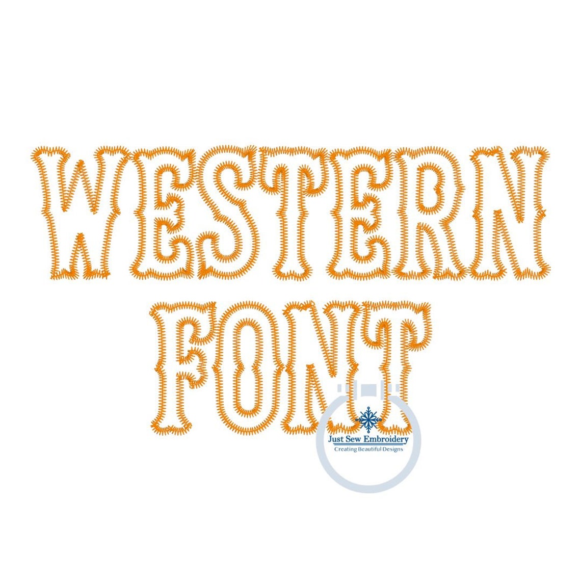WESTERN Zigzag Applique Embroidery Font Three Sizes 2 Inch, 3 Inch, 4 ...
