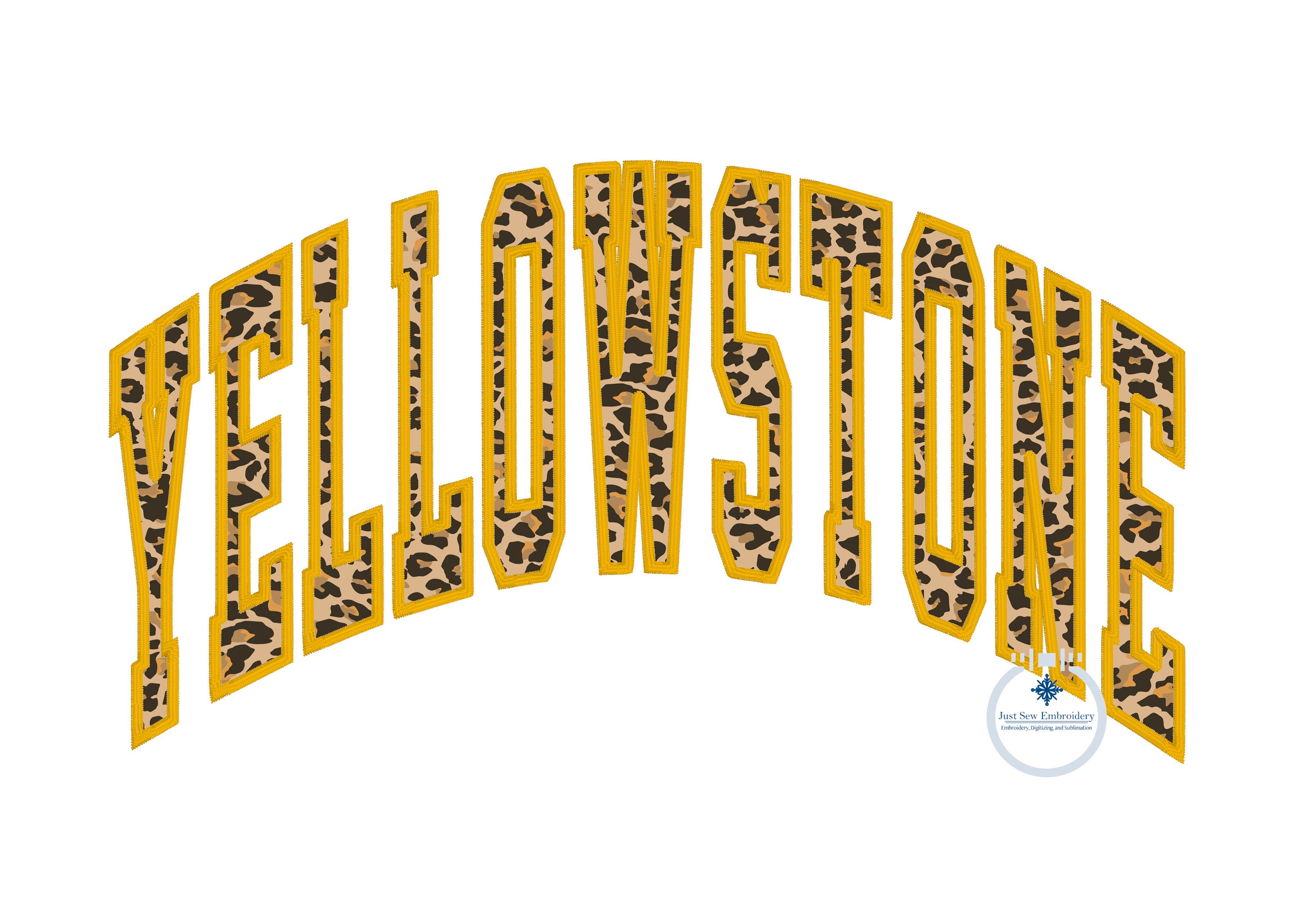 Yellowstone Arched Satin Applique Embroidery Design Two Sizes - Etsy