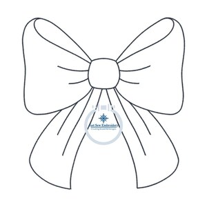 Side Bow Applique Embroidery Design Quick Stem Stitch Edge Seven Sizes ...