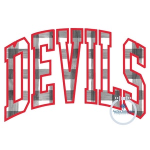 DEVILS Arched Applique Embroidery Design Machine Embroidery Four Sizes ...