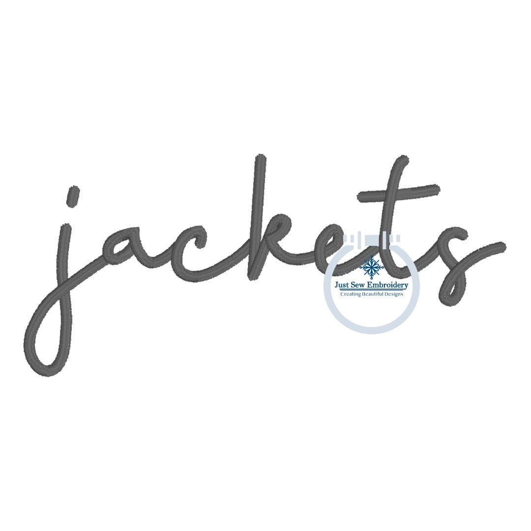 Jackets Satin Script Embroidery Design Two Sizes 4x4 and Hat Hoop - Etsy