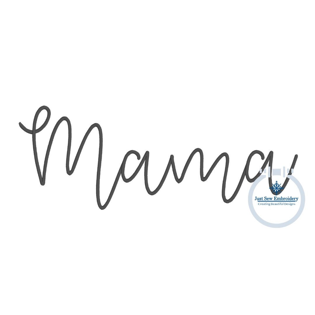 Mama Skinny Script Embroidery Design Satin Stitch 7 Sizes 4, 5, 7, 8, 9 ...