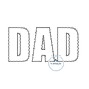 Dad Block Zigzag Applique Embroidery Design Father's Day Gift Four ...