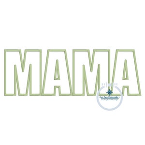 MAMA Satin Applique Embroidery Design Mother's Day Six Sizes 7, 8, 9 ...