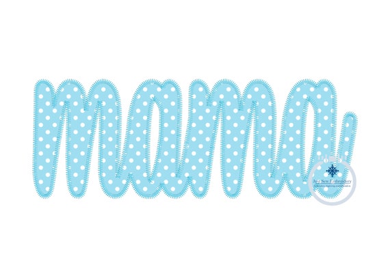 Mama Script Applique Embroidery Design Zigzag Stitch Four - Etsy