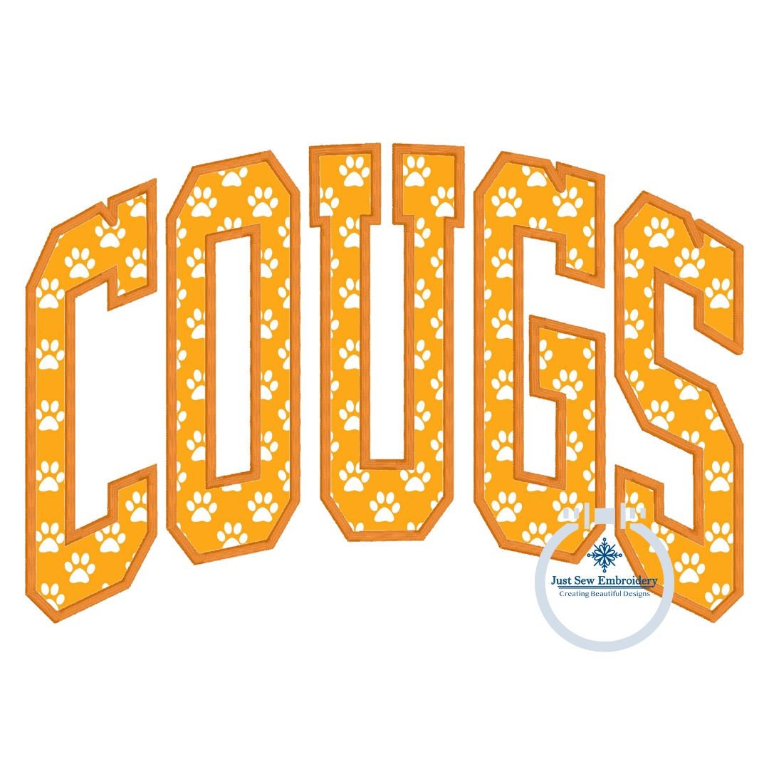 COUGS Arched Applique Embroidery Design Satin Stitch Machine Embroidery ...