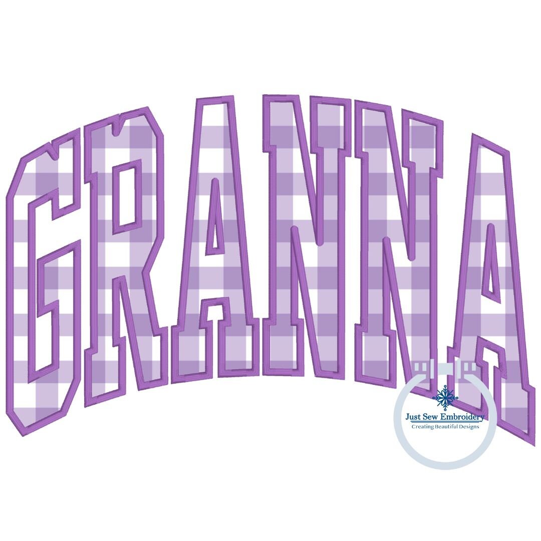 Granna Arched Satin Applique Embroidery Design Four Sizes 8x8, 6x10 ...