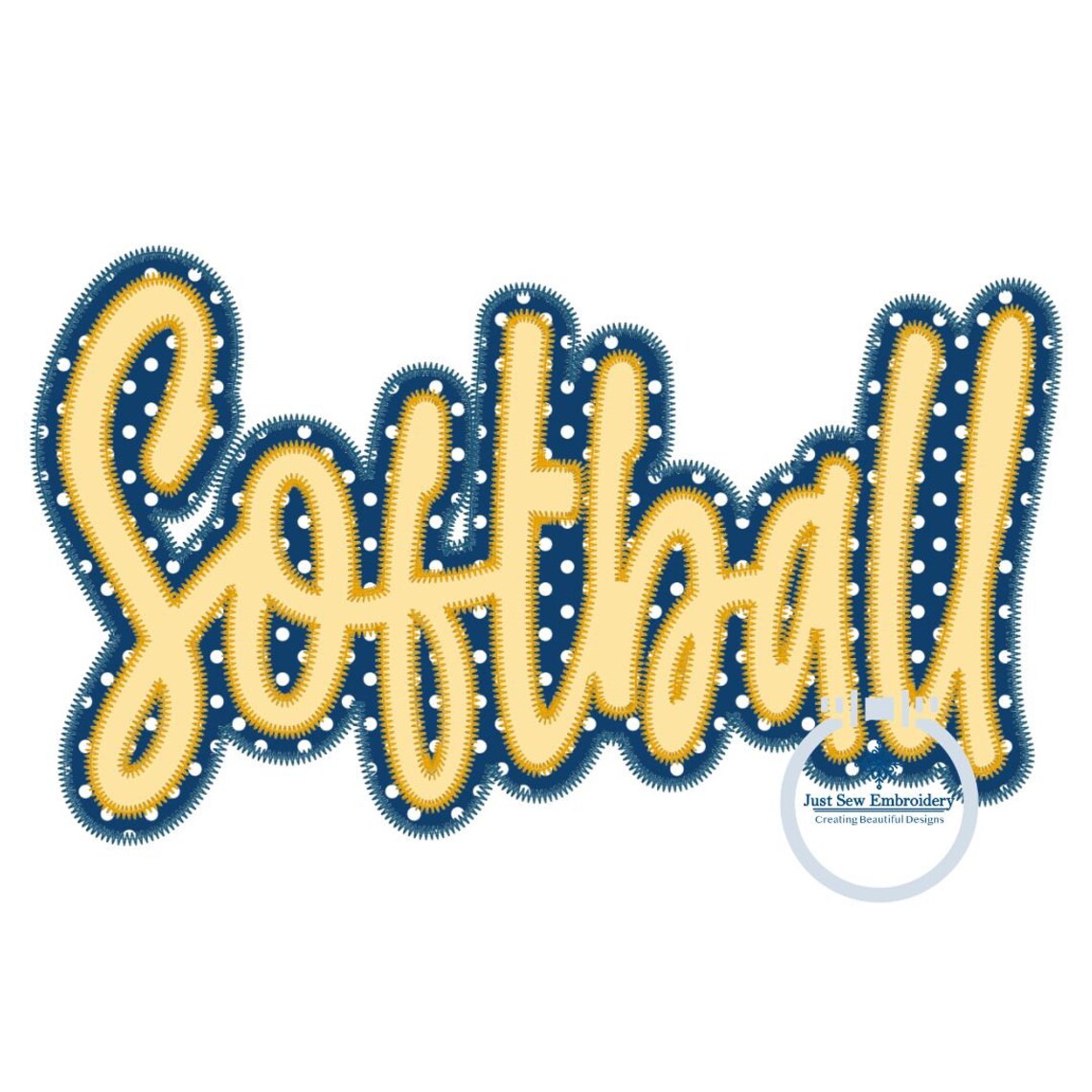 Softball Double Zigzag Applique Machine Embroidery Design Four - Etsy