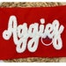 Chenille Yarn Script Font Applique Embroidery Seven Sizes 2, 3, 4, 5, 6 ...