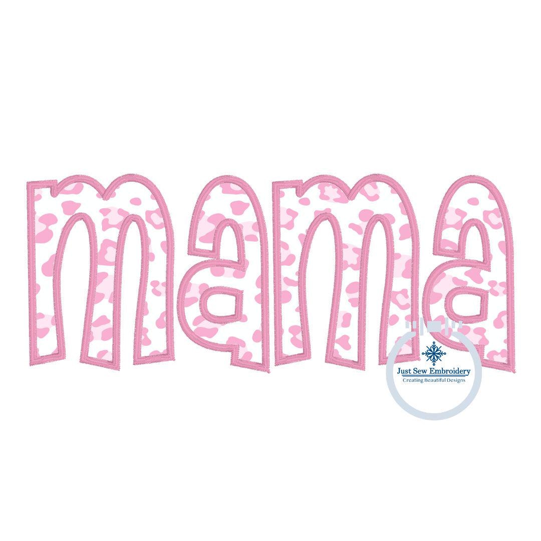 Mama Applique Embroidery Design Satin Finishing Edge Grandma Mother's ...