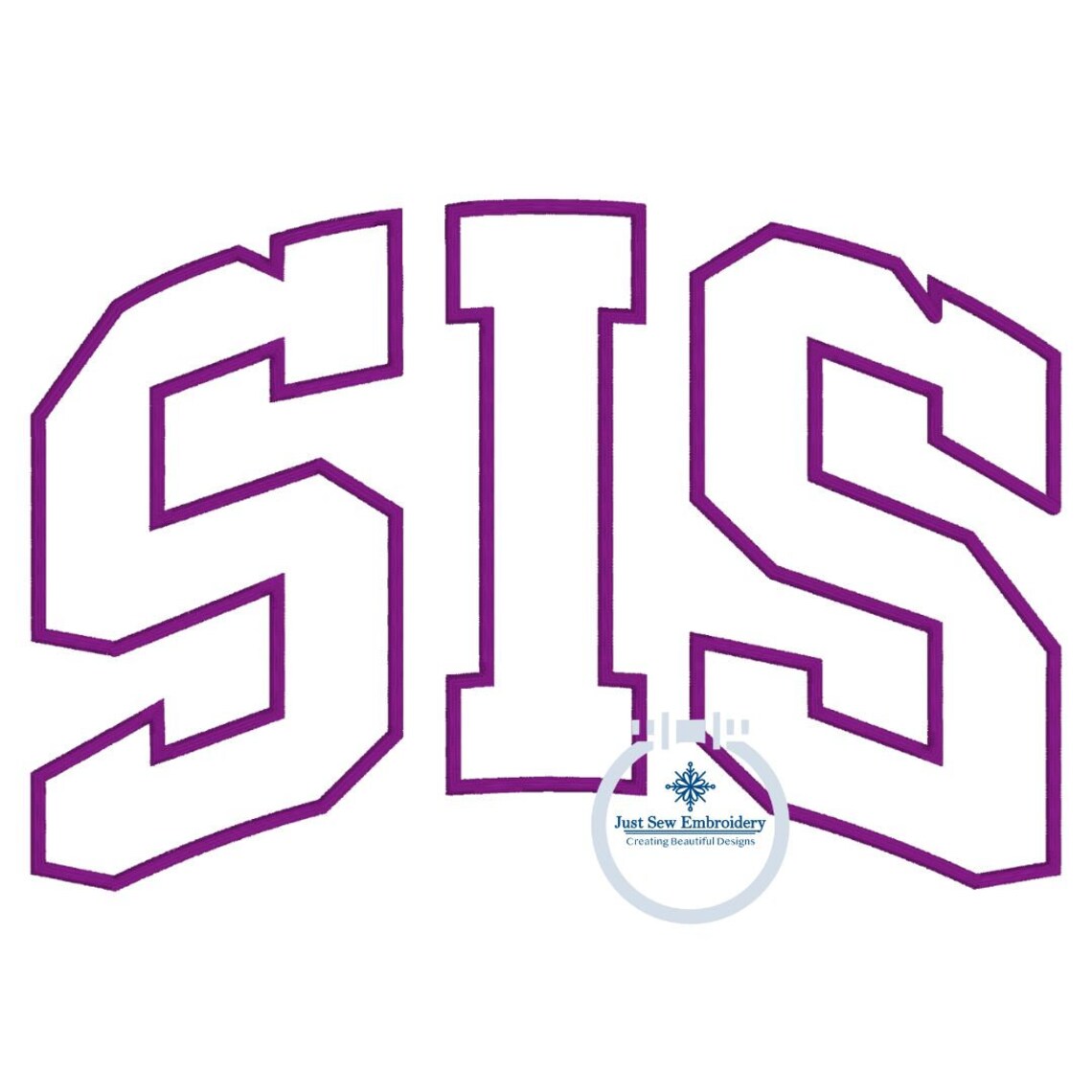 SIS Arched Satin Applique Embroidery Design Five Sizes 5x7, 8x8, 6x10 ...