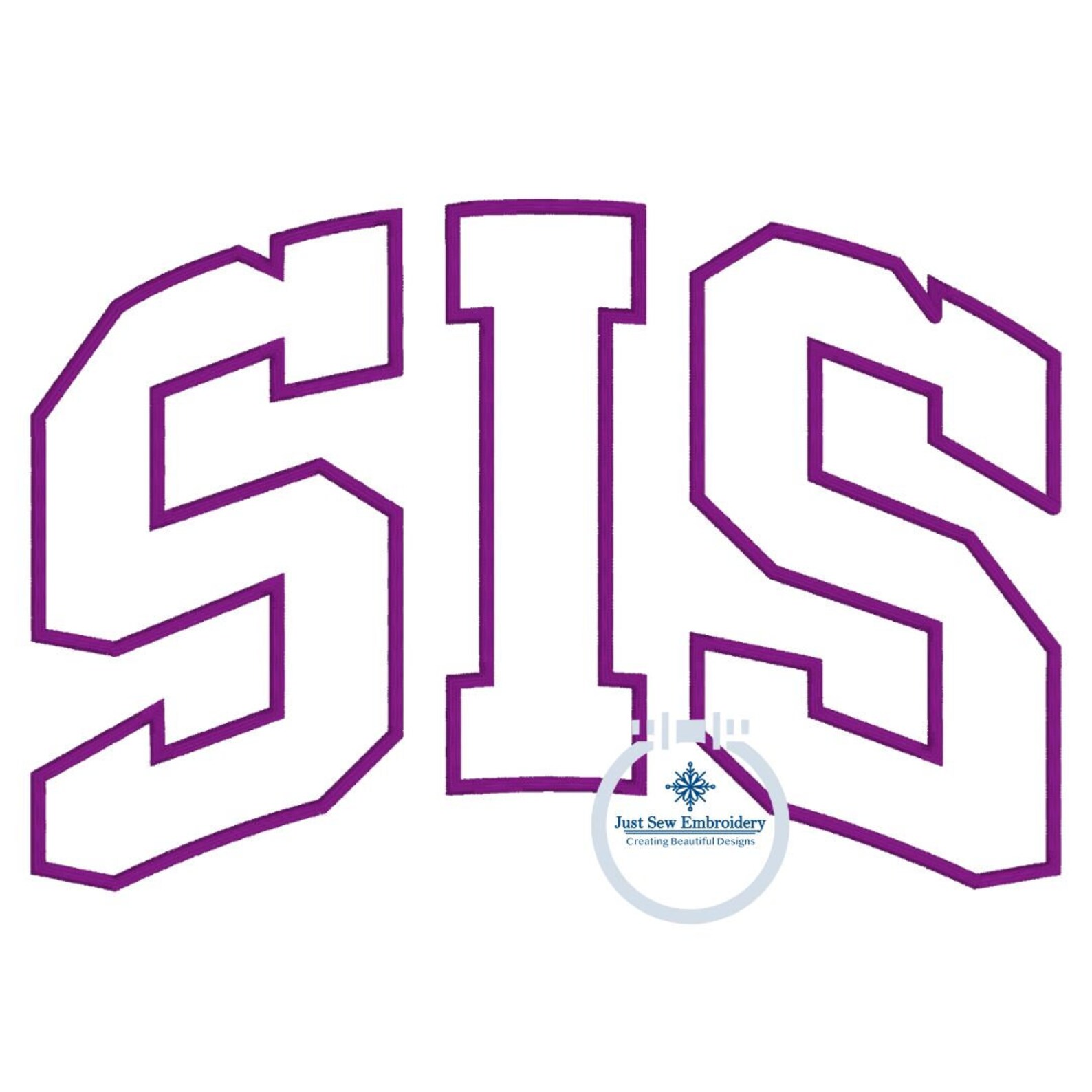 SIS Arched Satin Applique Embroidery Design Five Sizes 5x7, 8x8, 6x10 ...
