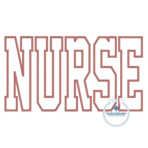 NURSE Satin Applique Embroidery Nursing Nurses Design Four Sizes 5x7 ...