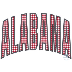 Alabama Arched Satin Applique Embroidery Design Three Sizes 8x8, 6x10 ...