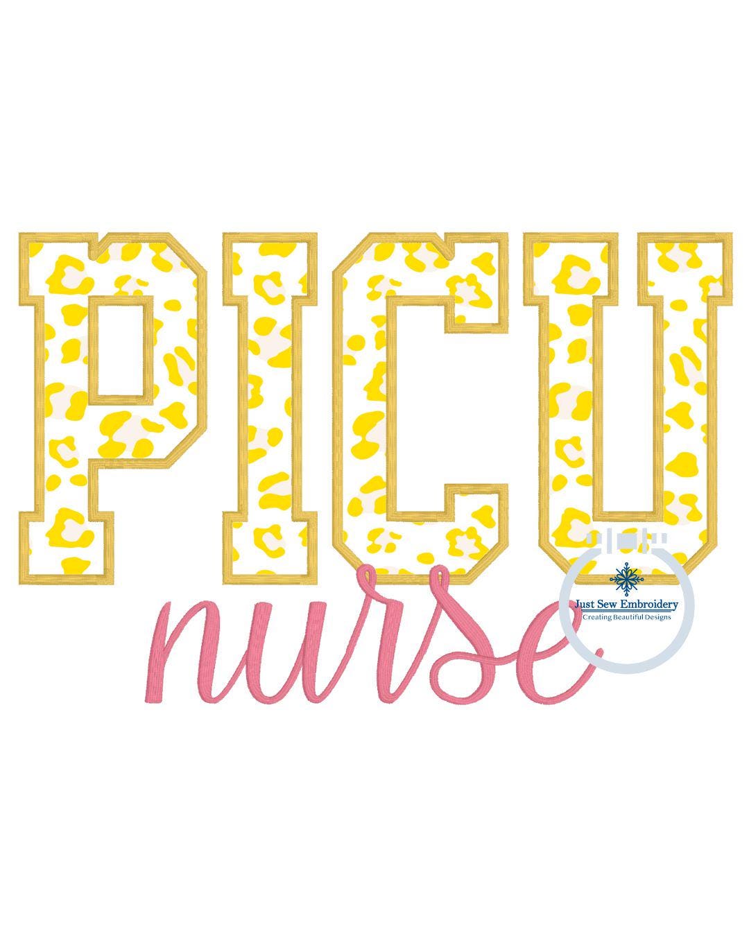 Pediatric Intensive Care Until Nurse Satin Applique Embroidery Design ...