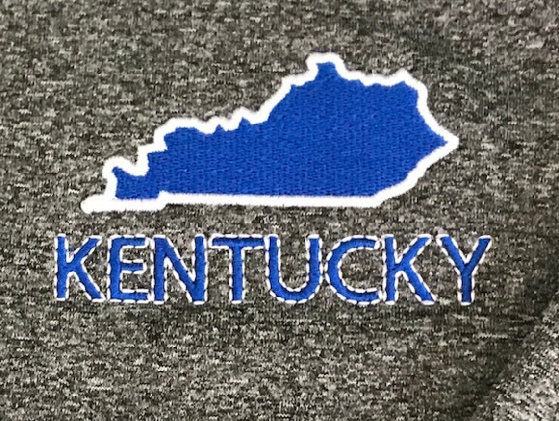 Kentucky Embroidery Design KY Filled State Two Color Outline | Etsy