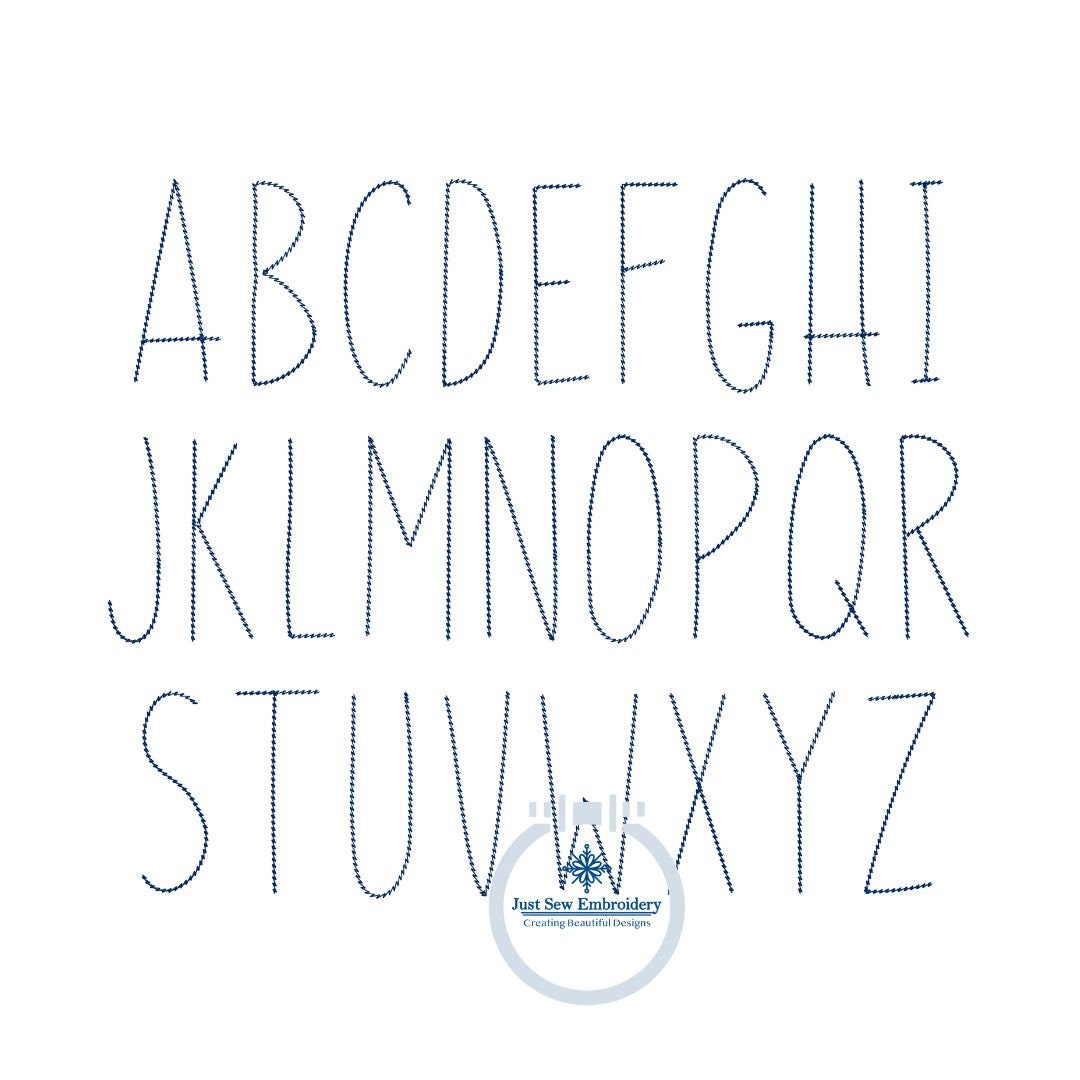 Chenille Yarn Skinny Block Font Applique Embroidery Six Sizes 3, 4, 5 ...