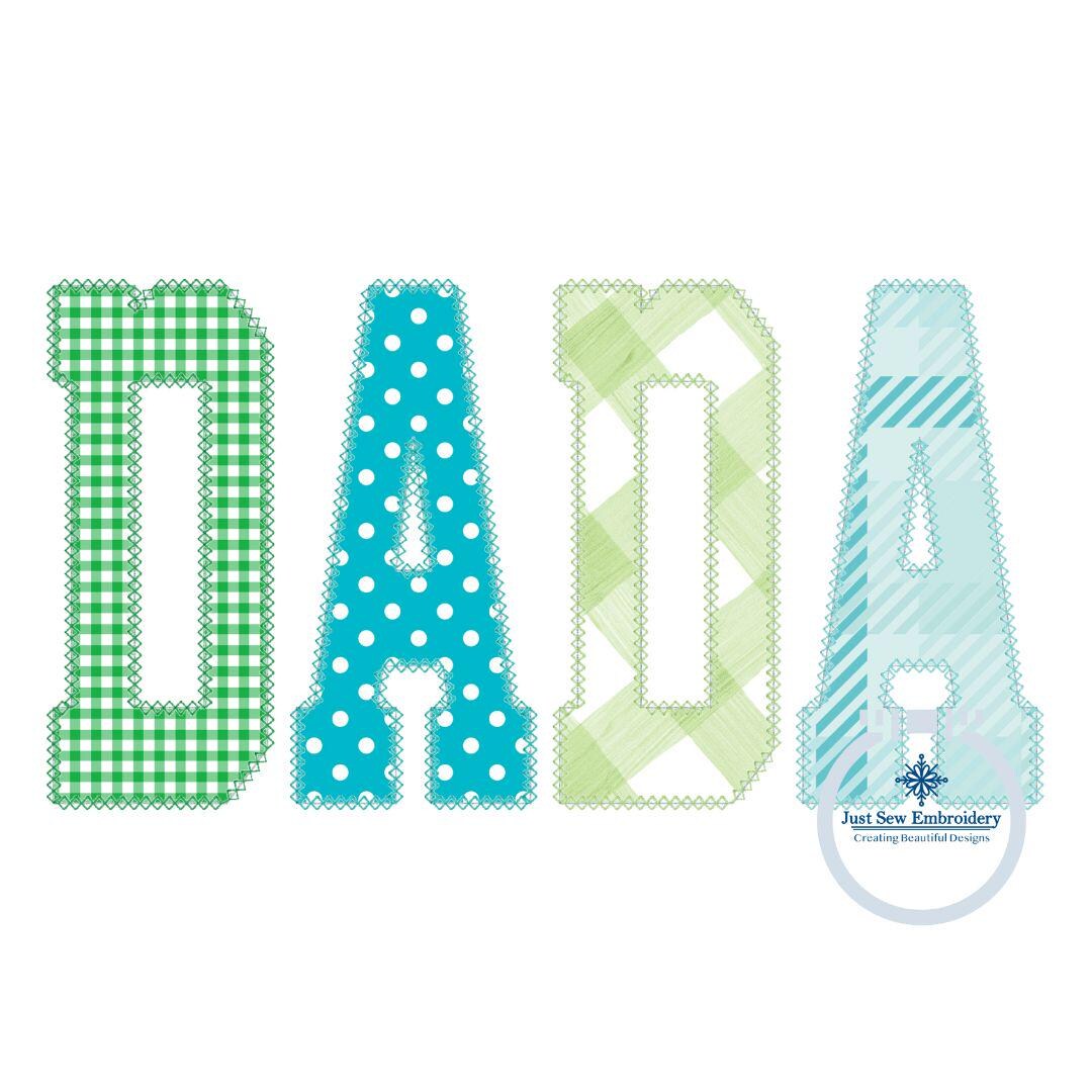 DADA Multi Colored Diamond Stitch Applique Embroidery Design Father's ...