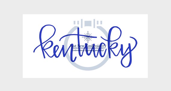 Kentucky Embroidered Script Satin Stitch Full Chest Design | Etsy