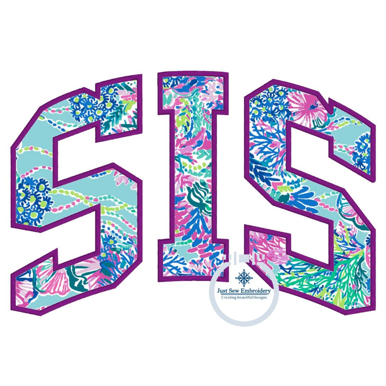 SIS Arched Satin Applique Embroidery Design Five Sizes 5x7, 8x8, 6x10 ...