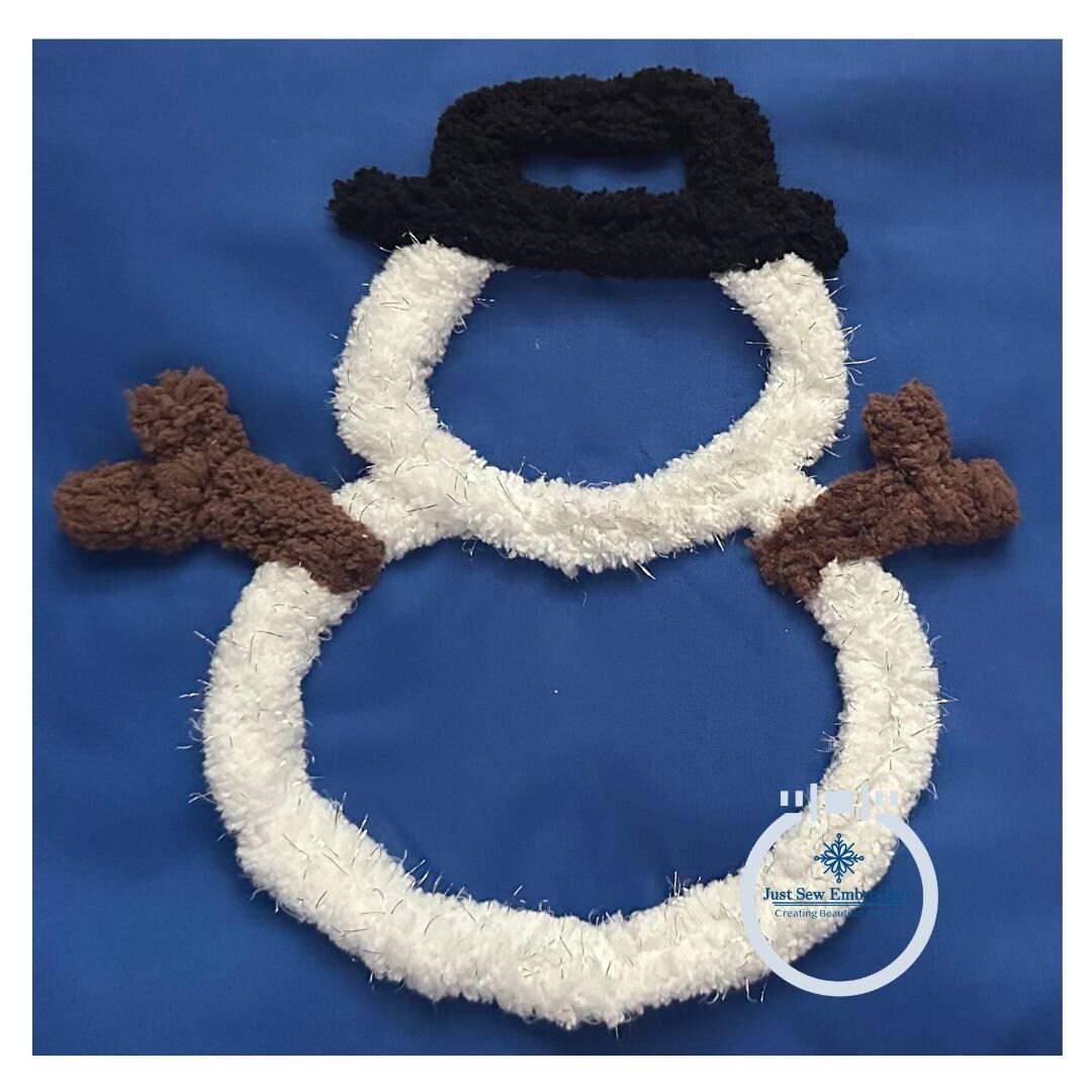 Snowman Chenille Yarn Applique Machine Embroidery Design Five Sizes 6x6 ...