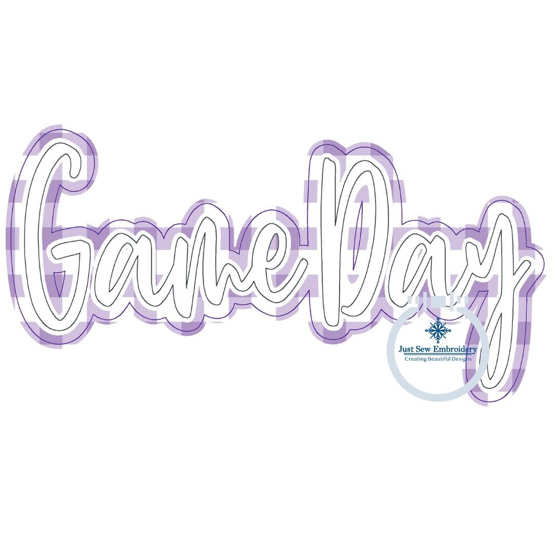 Game Day Applique Embroidery Double Raggy Design Two Color Bean Stitch ...
