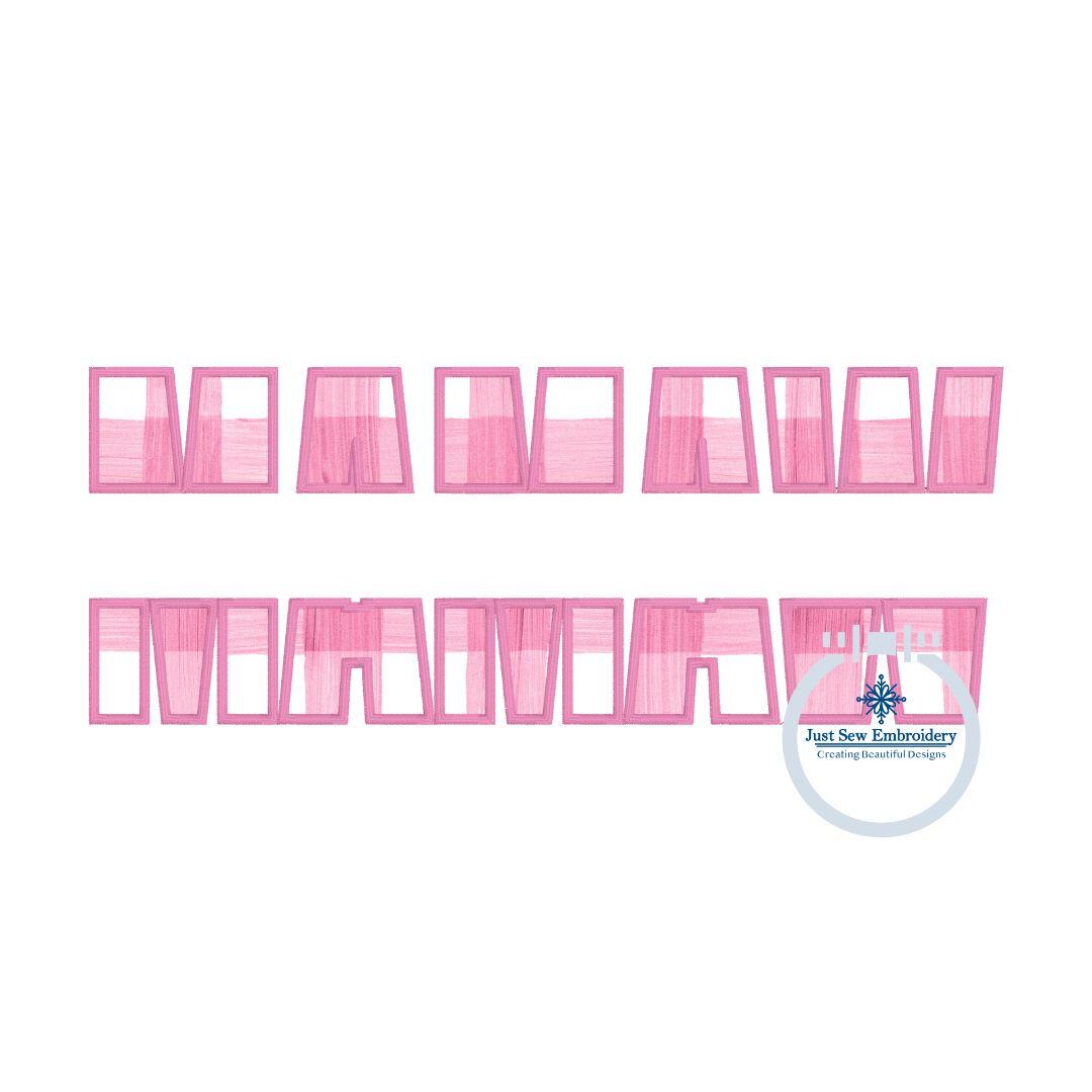 Mamaw Split Applique Embroidery Design Satin Edge Stitch Grandma Mother ...